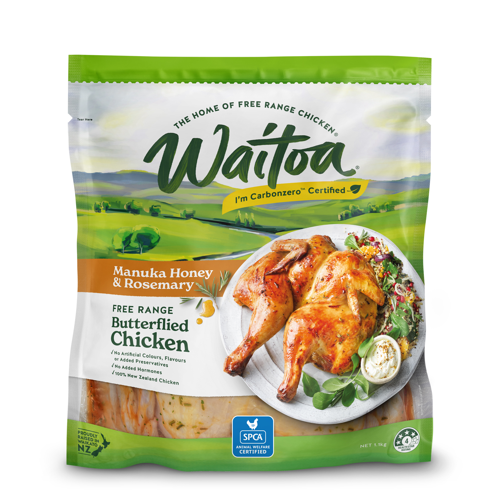 Free Range Butterflied Chicken - Manuka Honey & Rosemary - Waitoa free ...