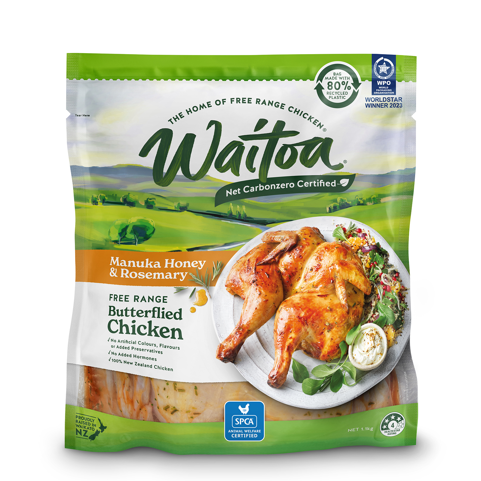 Free Range Butterflied Chicken - Manuka Honey & Rosemary - Waitoa free ...