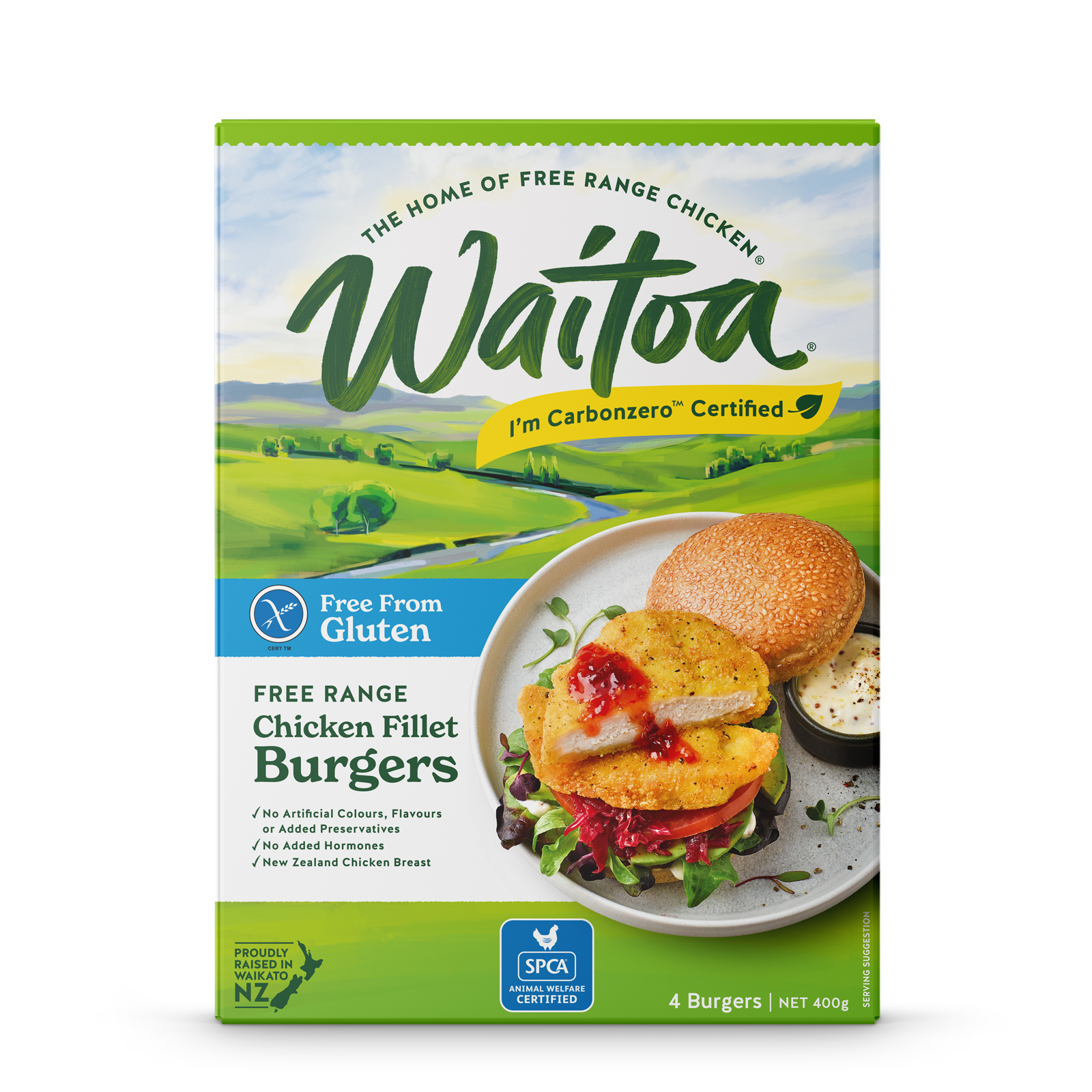 Free Range Chicken Fillet Burgers - Free From Gluten - Waitoa free ...