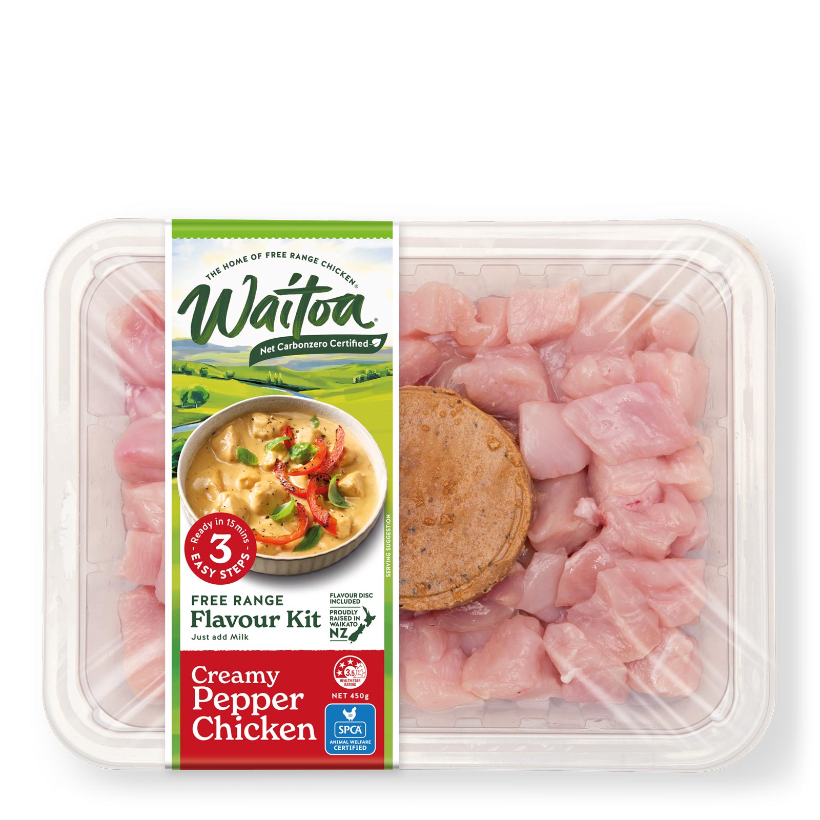 Free Range Flavour Kit - Creamy Pepper Chicken - Waitoa free range chicken