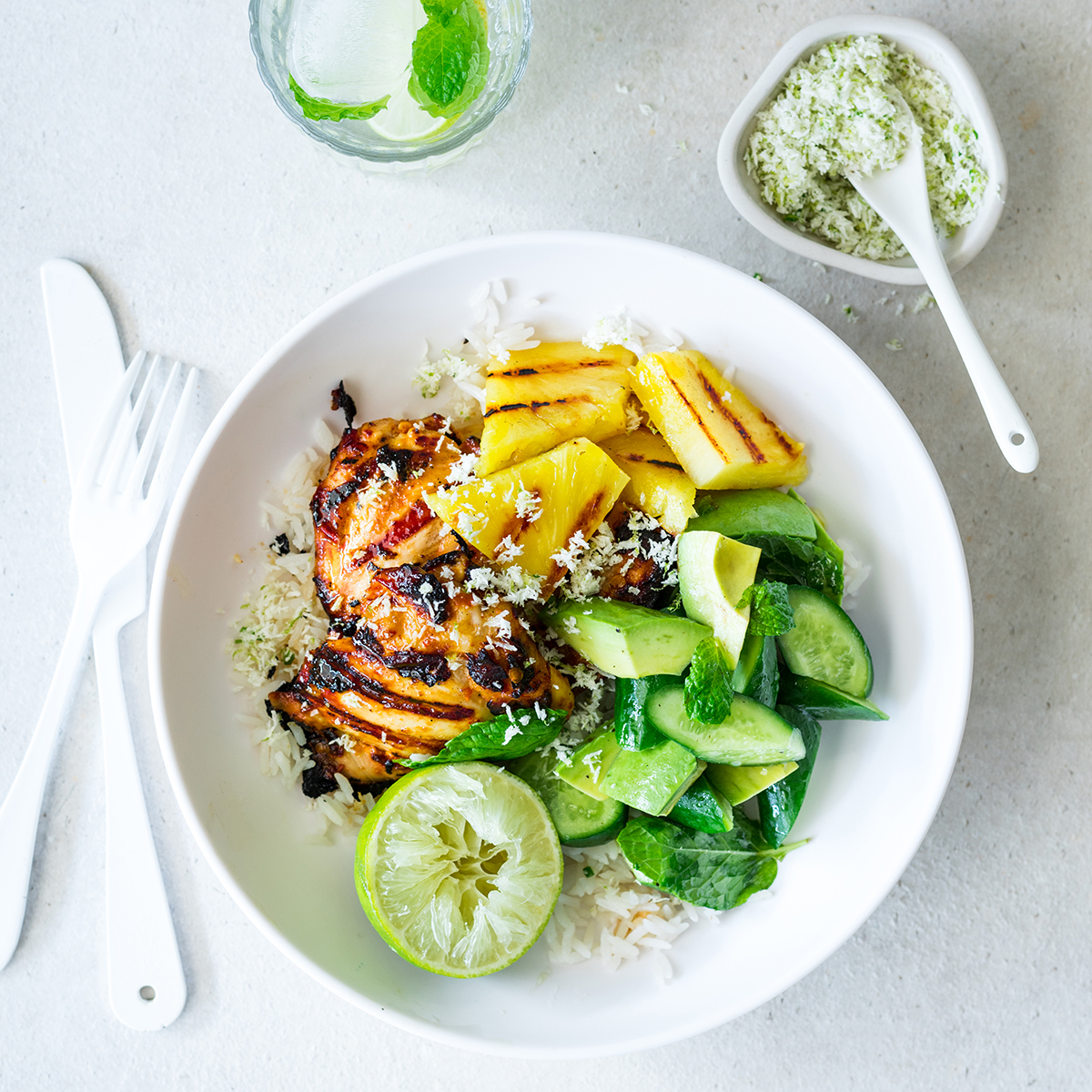 Grilled Sambal Chicken with Pineapple & Coconut Rice - Waitoa free ...